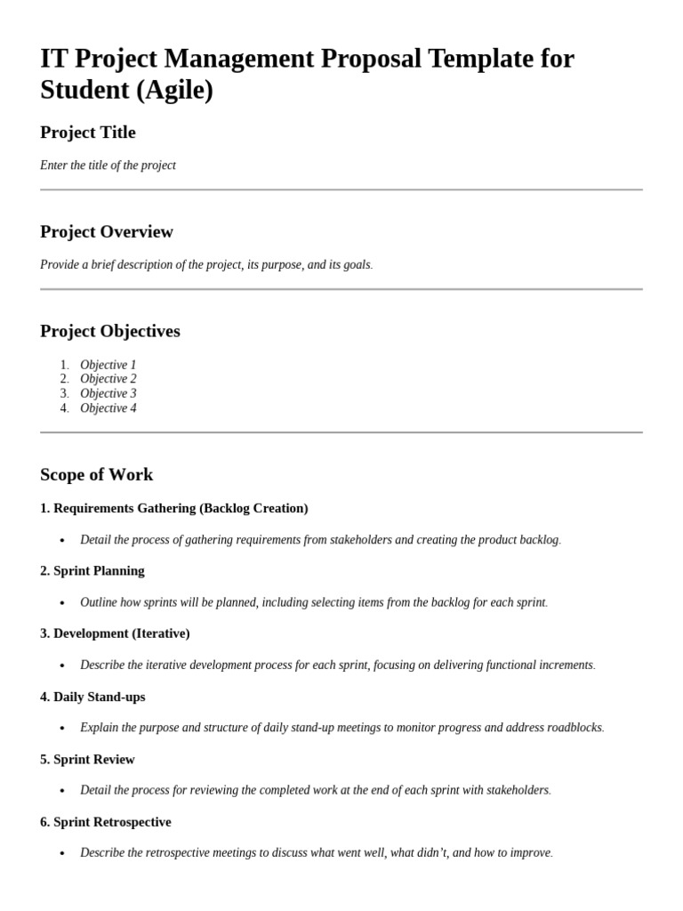 IT Project Management Proposal Template | PDF