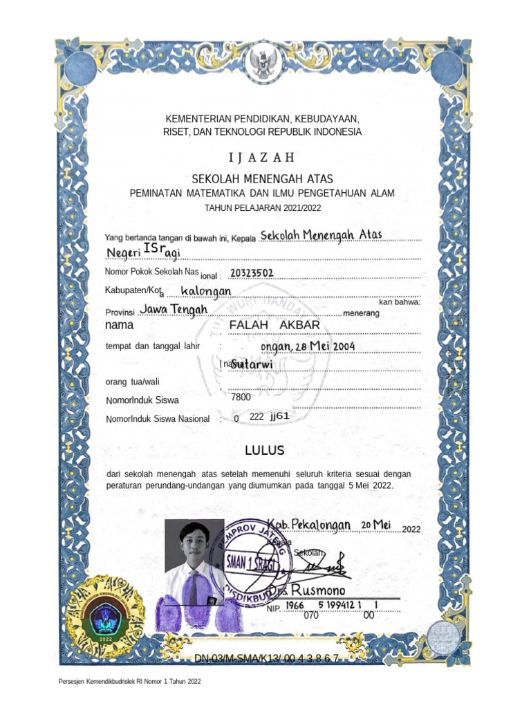 Ijazah Sma | PDF