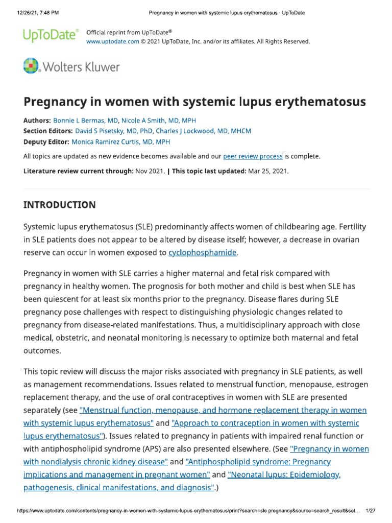 SLE in Pregnancy-1 | PDF