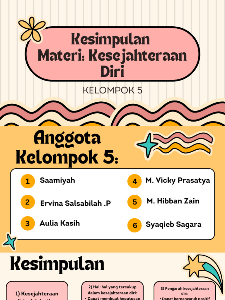 Yellow Pink and Blue Retro Class Agenda Presentation | PDF