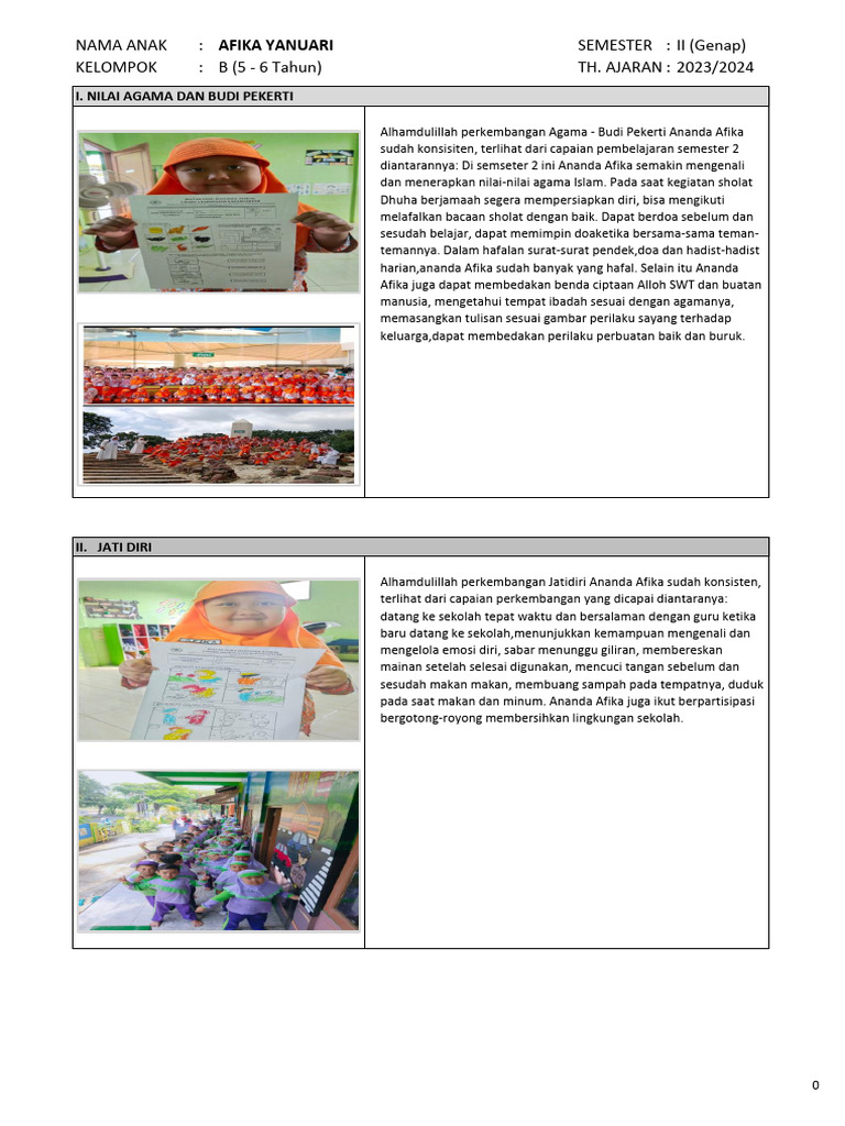 Rapor Sem2-AFIKA YANUARI | PDF