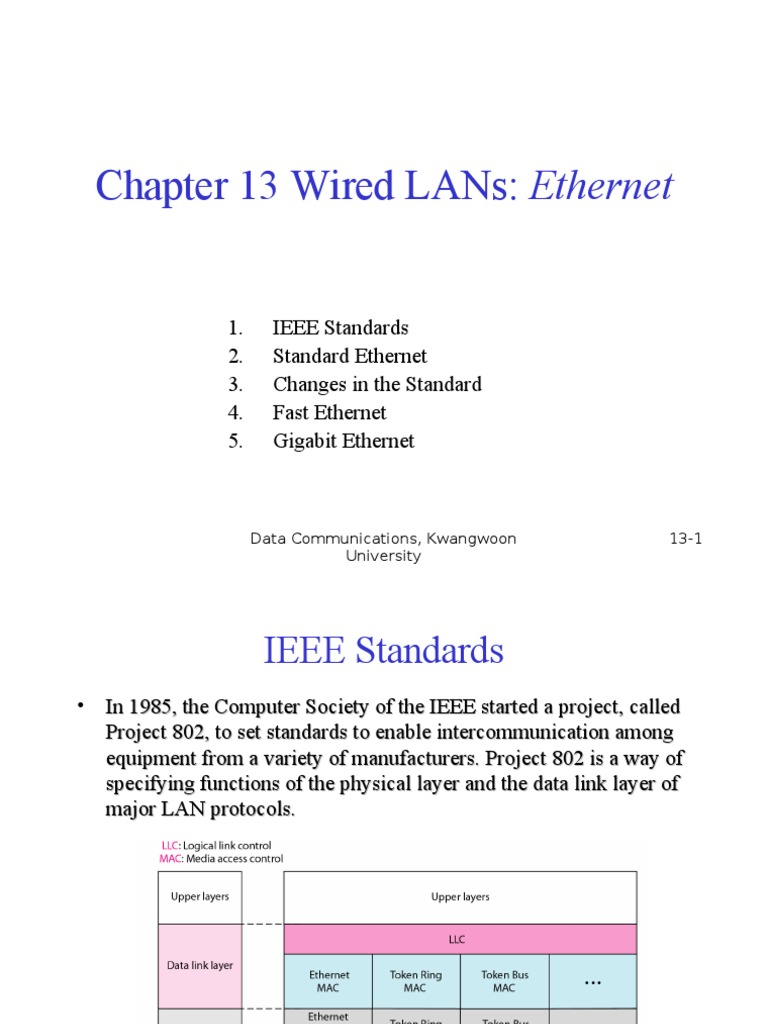 Chapter 13 Wired Lans: Ethernet | PDF | Ethernet | Computer Network
