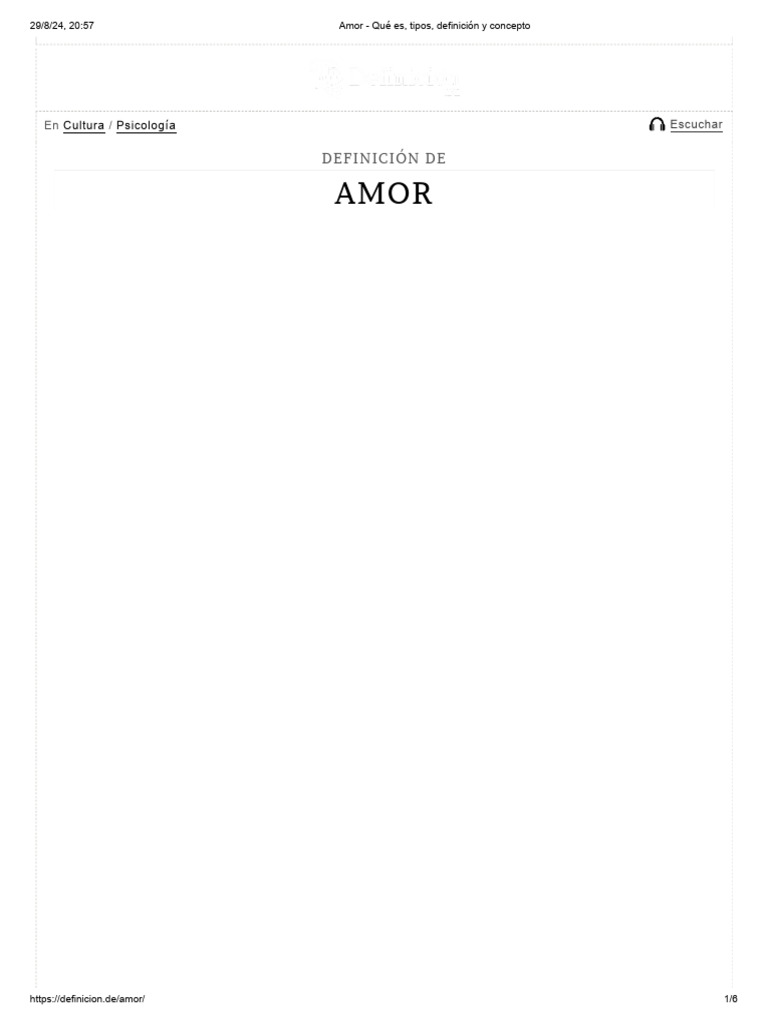 Amor - Qué Es, Tipos, Definición y Concepto | PDF Amor - Qué Es, Tipos, Definición y Concepto | PDF