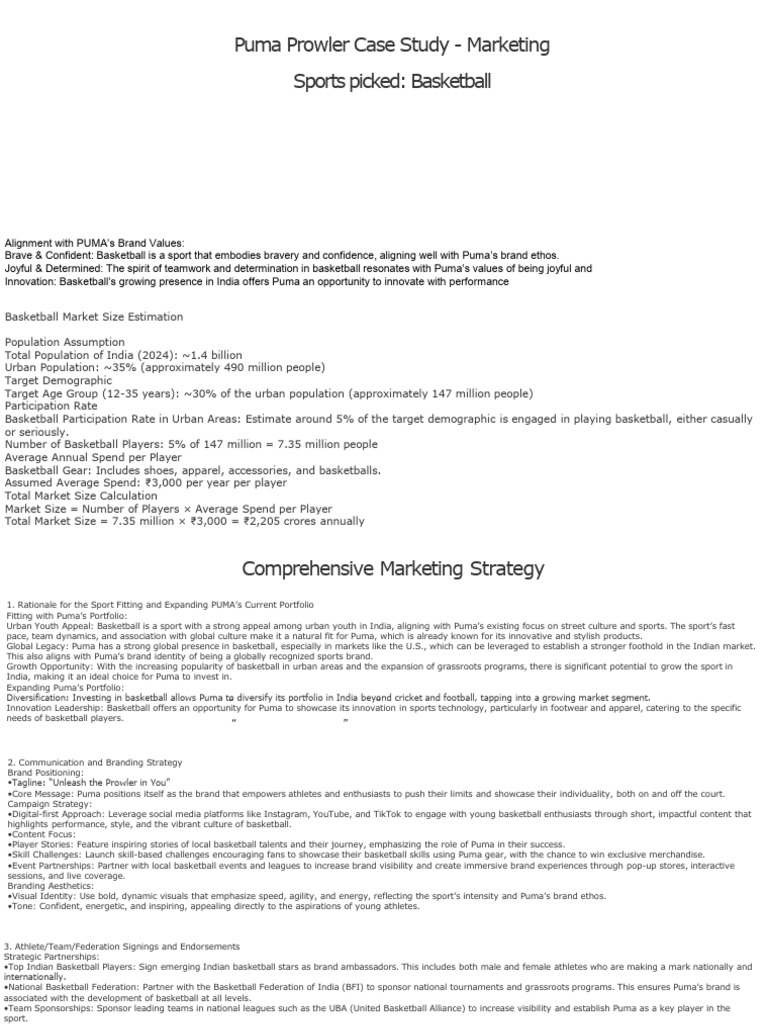 Puma Sports Strategy Presentation | PDF