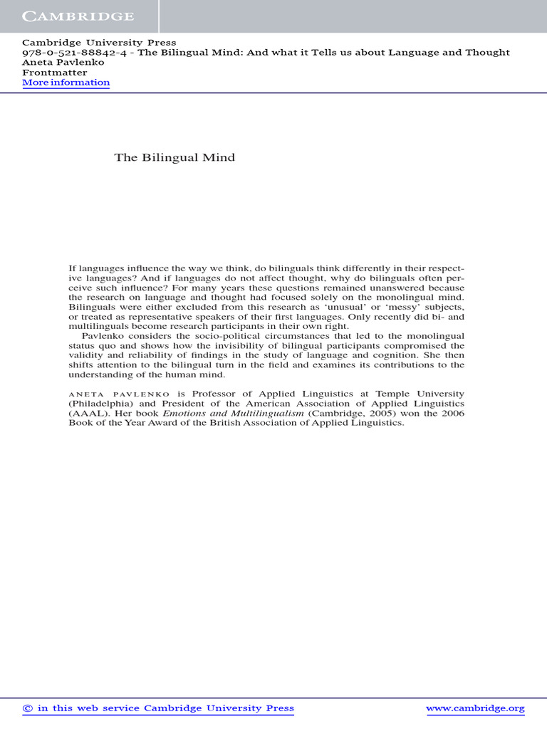 The Bilingual Mind | PDF
