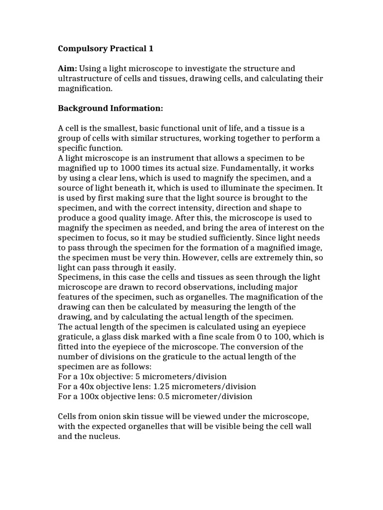 IB Practical 1 Micros | PDF