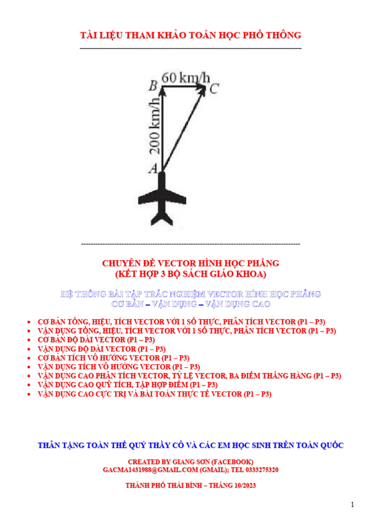 He Thong Bai Tap Trac Nghiem Vector Hinh Hoc Phang Co Ban Van Dung Van Dung Cao | PDF