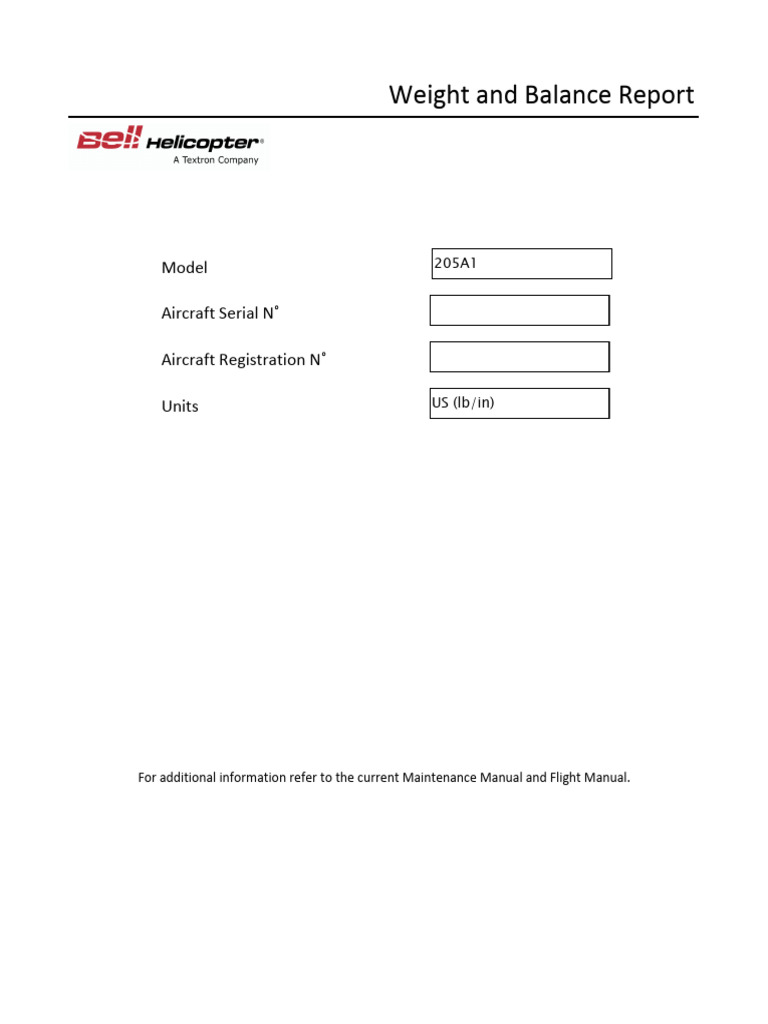 Report Weightand Balance | PDF