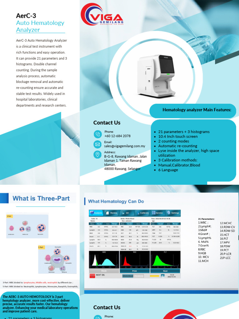 BROCHORE - AerC-3 Auto Hematology Analyzer | PDF