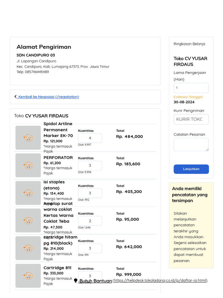Checkout - SIPLah Candi 3 | PDF