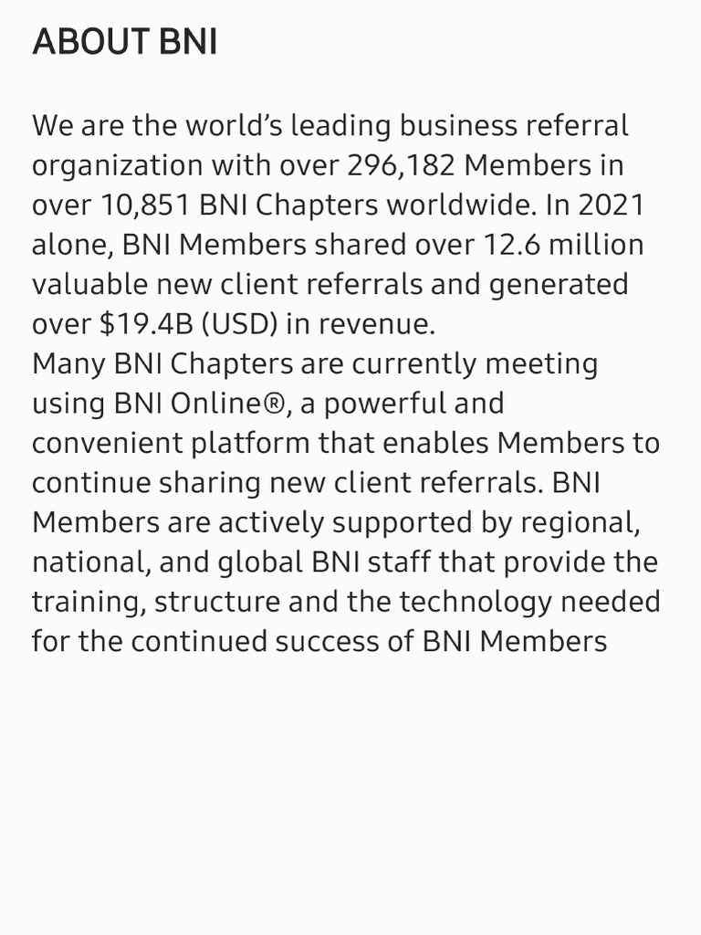 About Bni | PDF