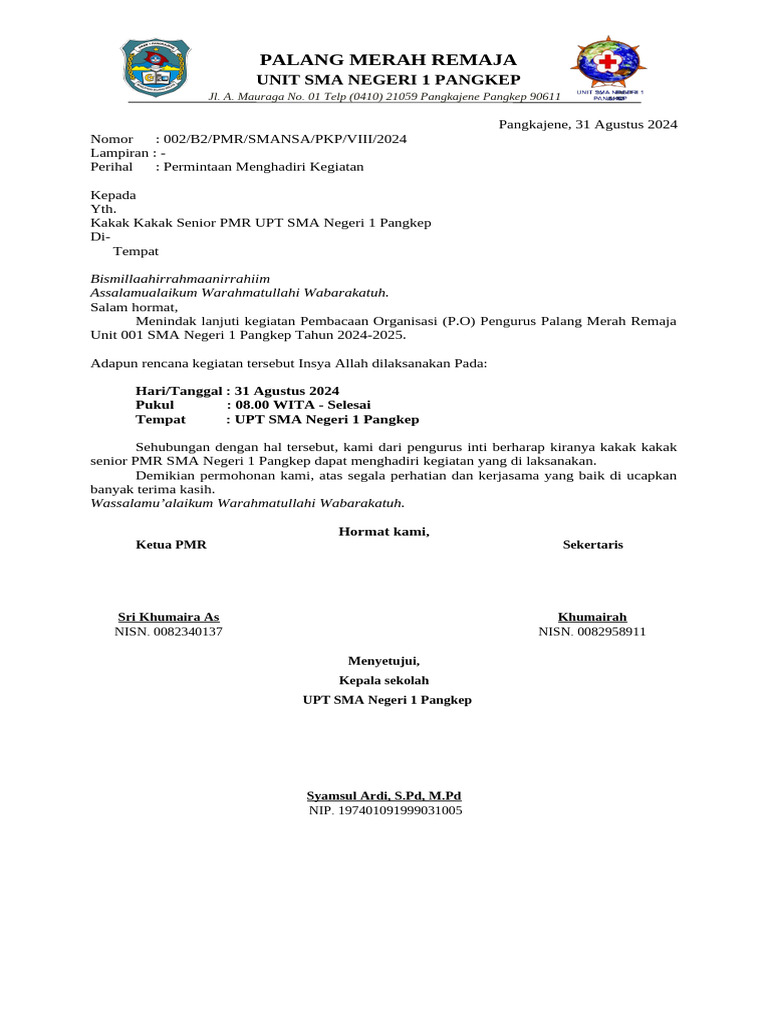 Surat Permintaan Menghadiri Pdf