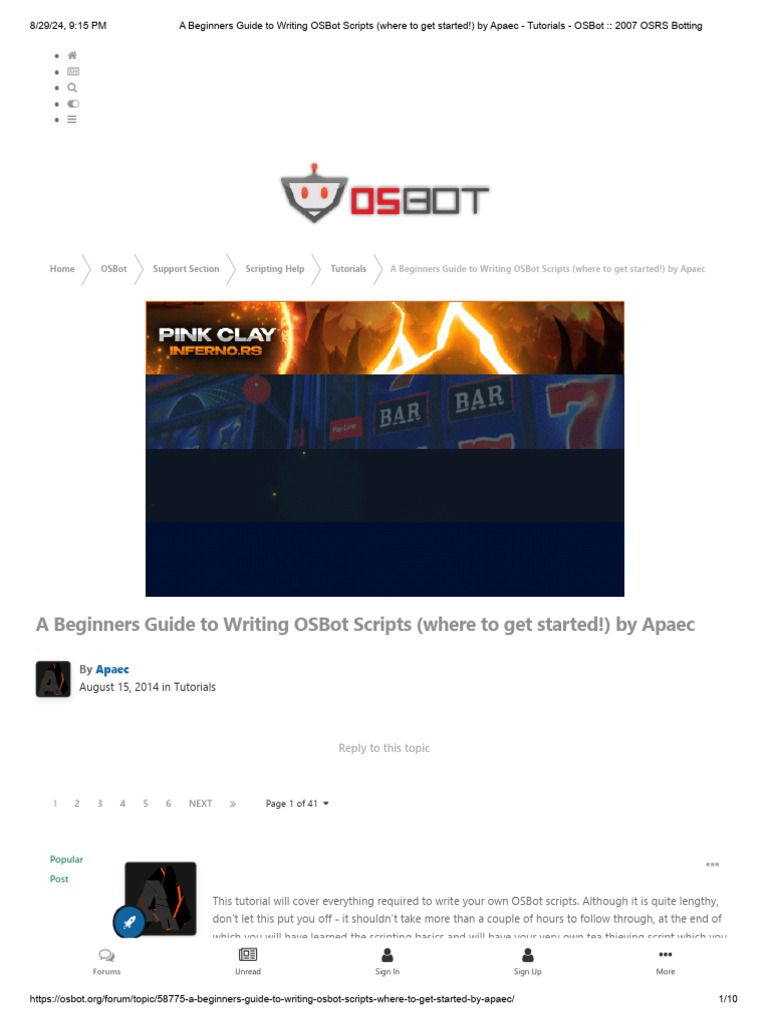 A Beginners Guide To Writing Osbot Scripts Where To Get Started By