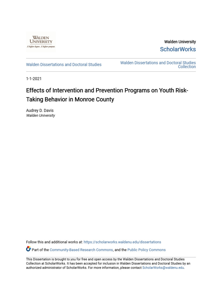 Effects of Intervention and Prevention Programs On Youth Risk-Tak | PDF ...