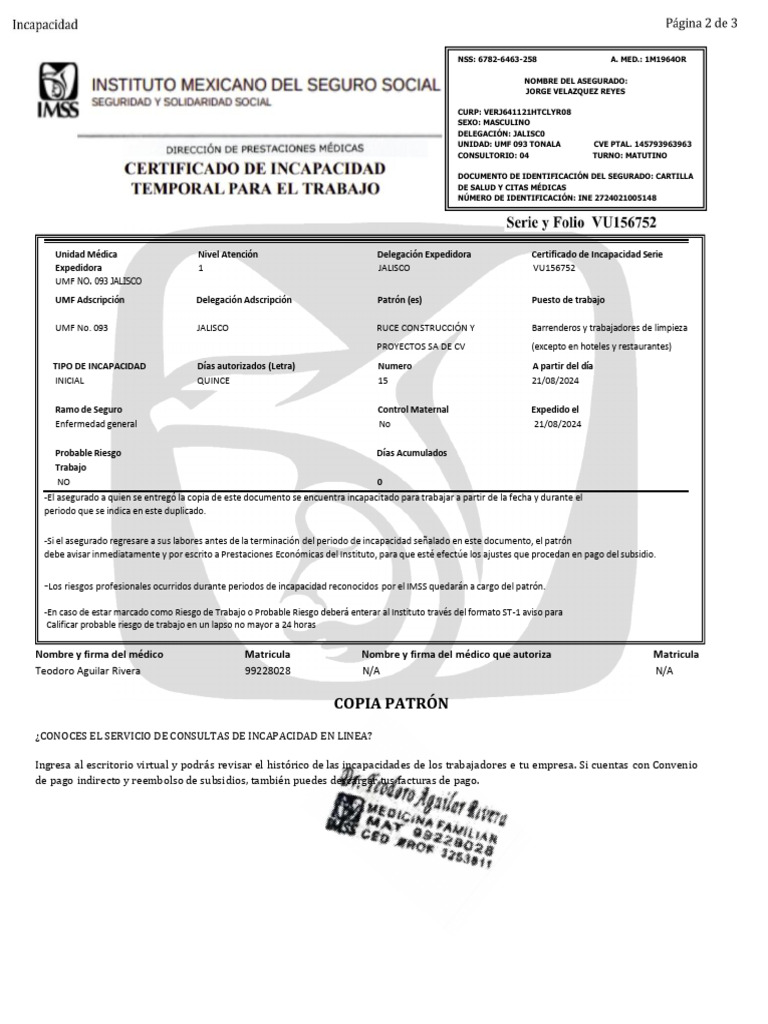 Incapacidad. 210824. | PDF