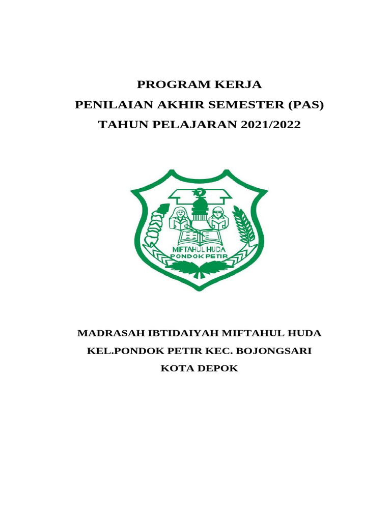 Program Kerja Pas 2018 | PDF