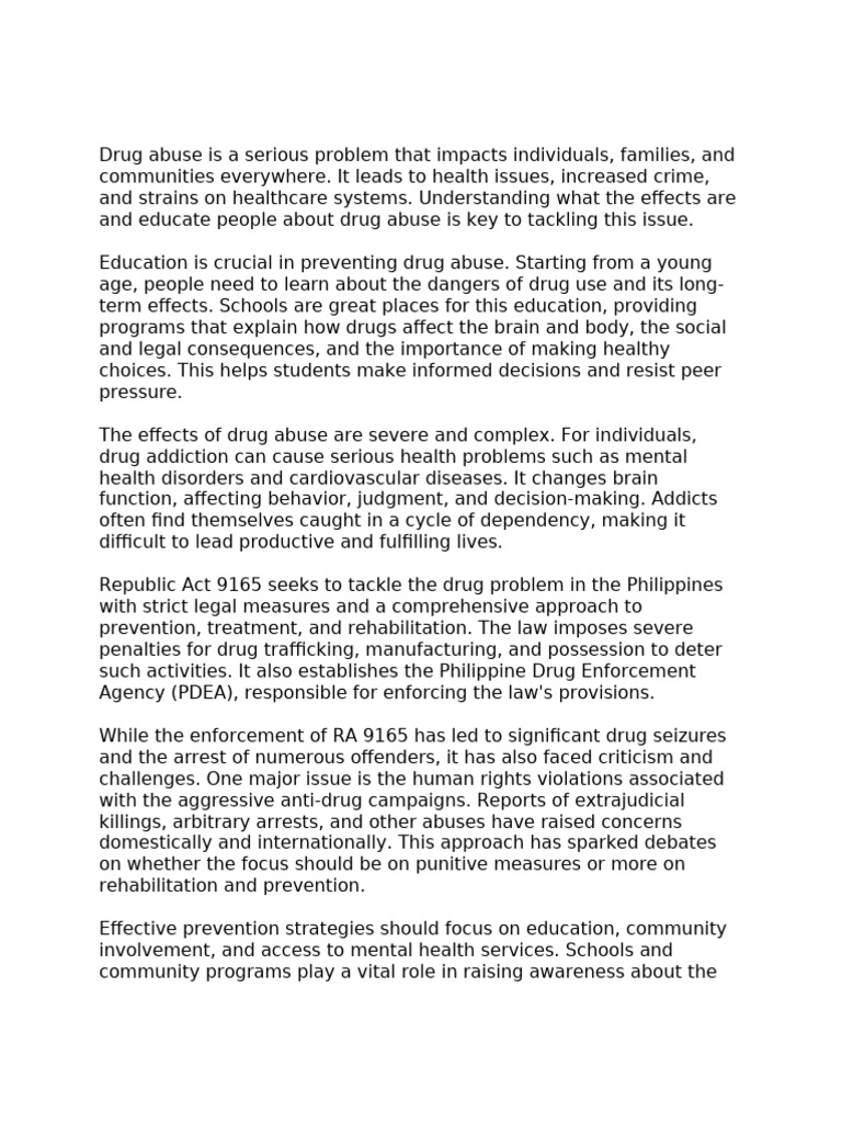 Drug Abuse Prevention | PDF