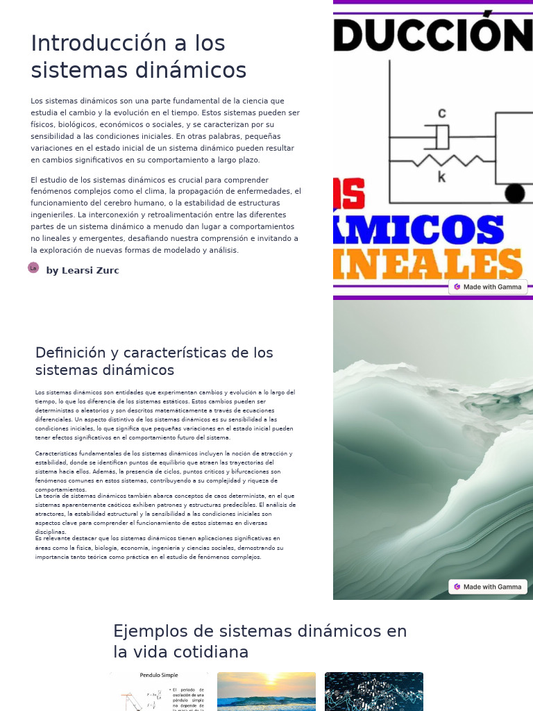 Unidad 2introduccion A Los Sistemas Dinamicos | PDF | Teoría del caos | Sistema dinamico
