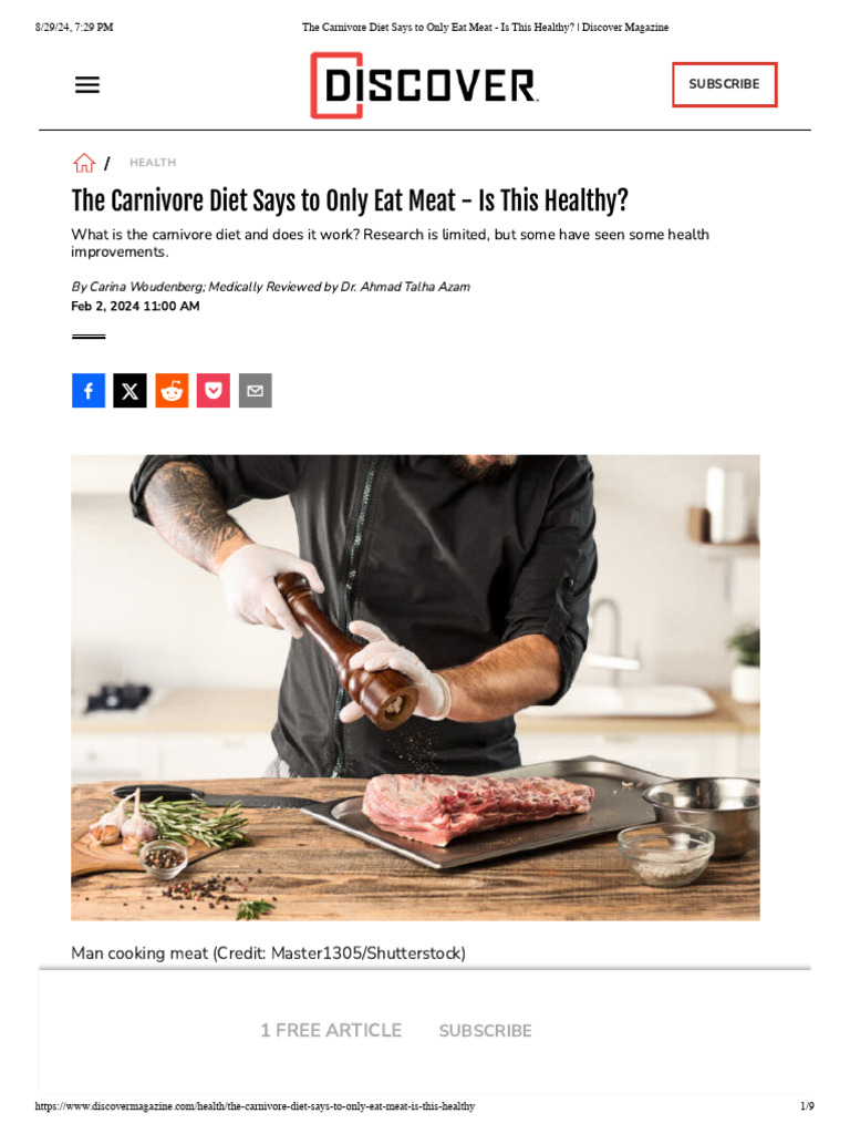 The Carnivore Diet Says To Only Eat Meat - Is This Healthy - Discover ...