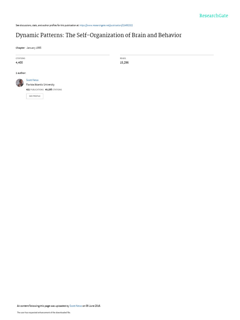 Dynamic Patterns The Self-Organization of Brain An | PDF