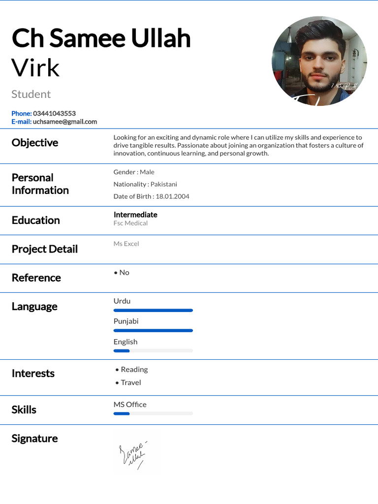 CH Samee Ullah - Resume - 728 | PDF