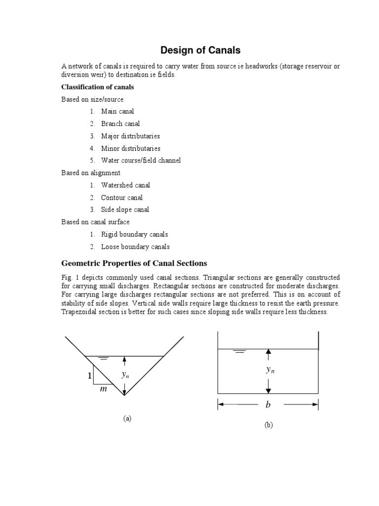 Canal Design | Physics & Mathematics | Mathematics