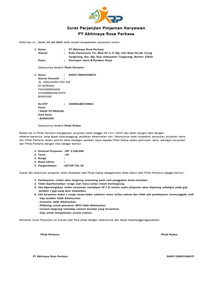 Form KRP - Ranti | PDF