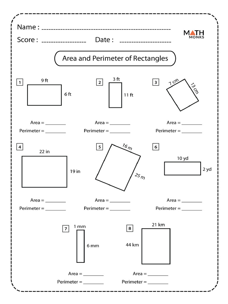 Area-and-Perimeter-of-Rectangles-Worksheet | PDF