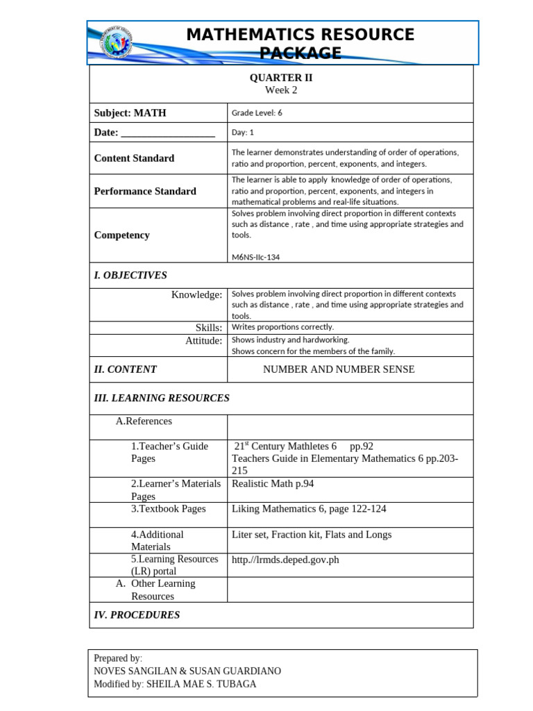 Math6 Q2 Week 2 | PDF
