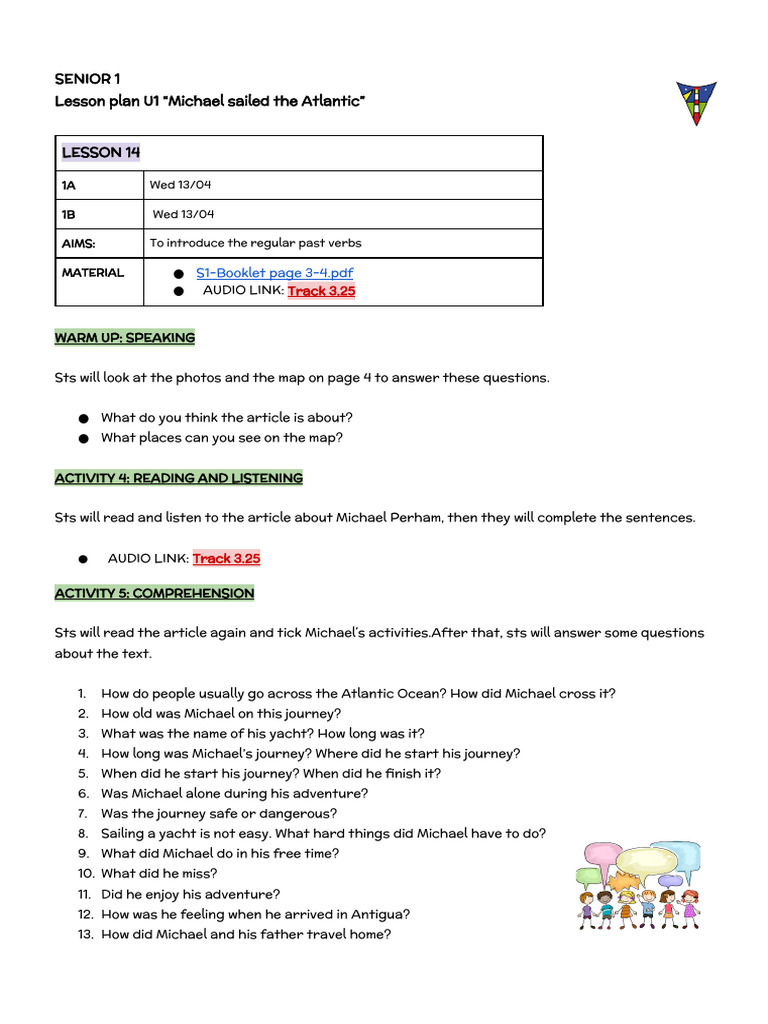 S1-Lesson 14-U1 Simple Past-Regular Verbs | PDF