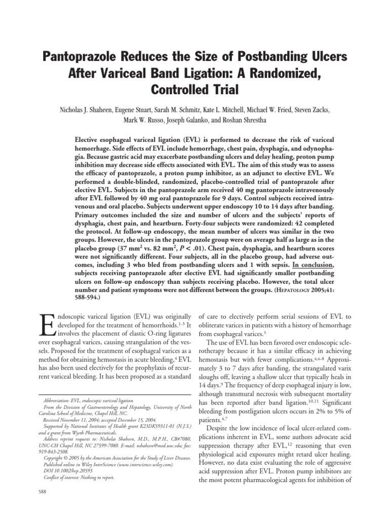 Hepatology - 2005 - Shaheen - Pantoprazole Reduces The Size of ...