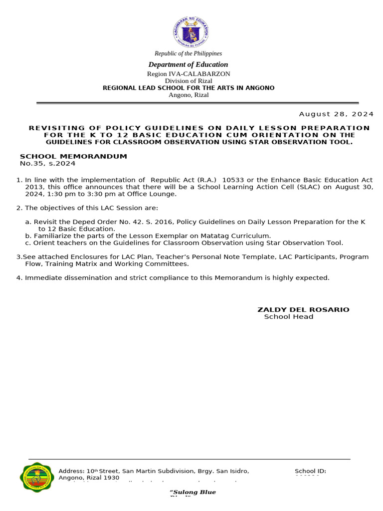 Slac-August 2024 | PDF