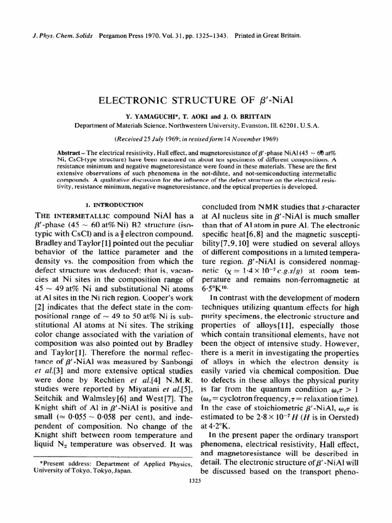 ELECTRONIC STRUCTURE OF p'-NiAl | PDF