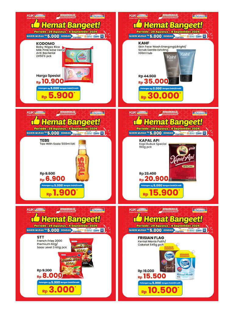 Wobbler Hemat Banget 29 Agustus | PDF