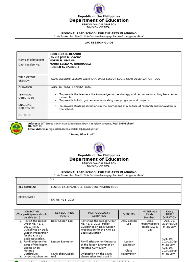 Lac Session Guide | PDF