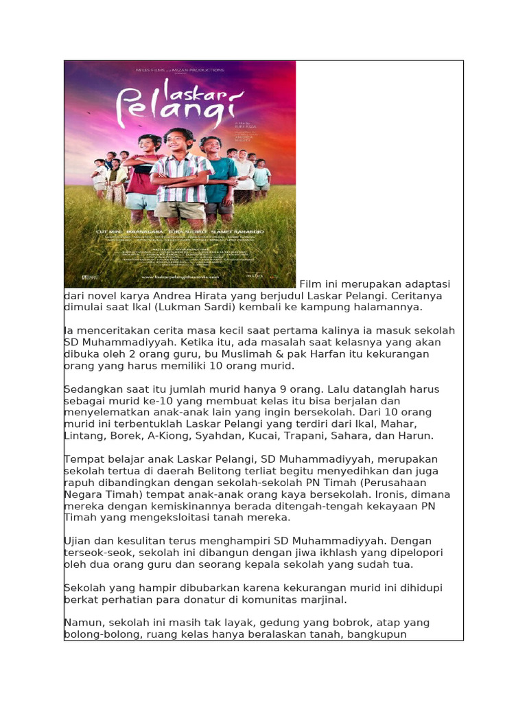 Resensi Film Laskar Pelangi | PDF