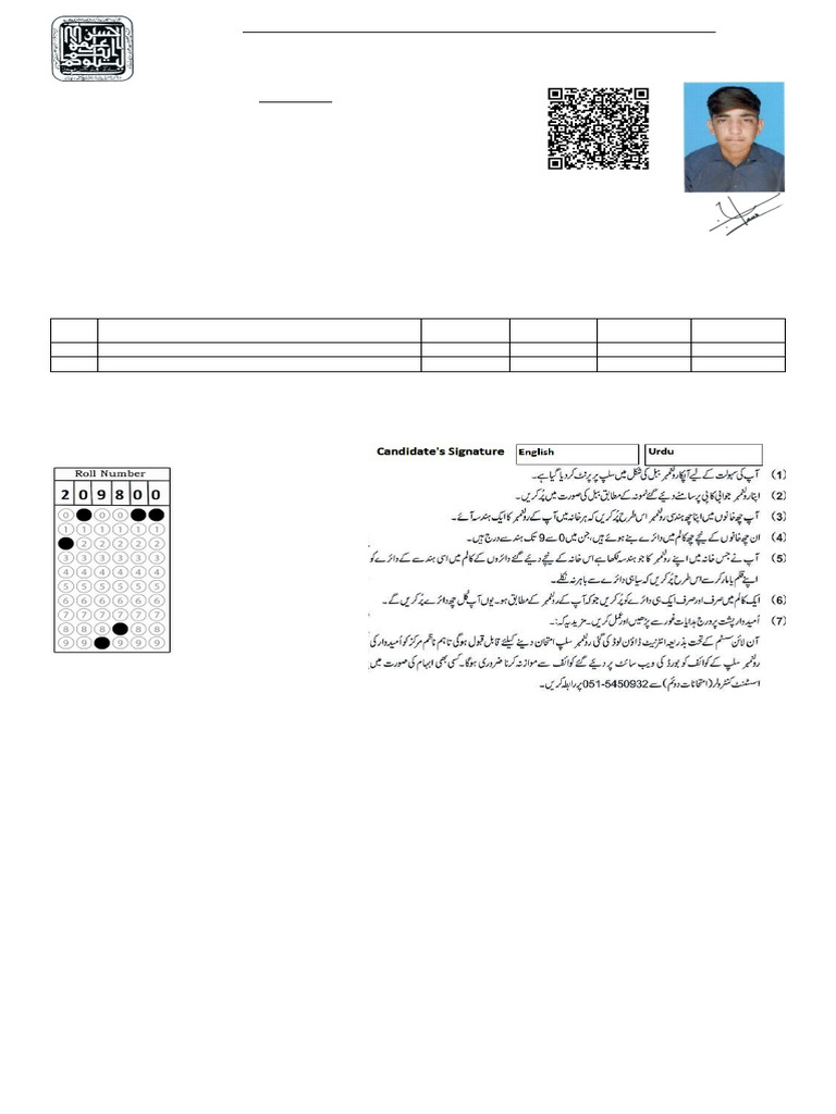 Roll Number Slips | PDF