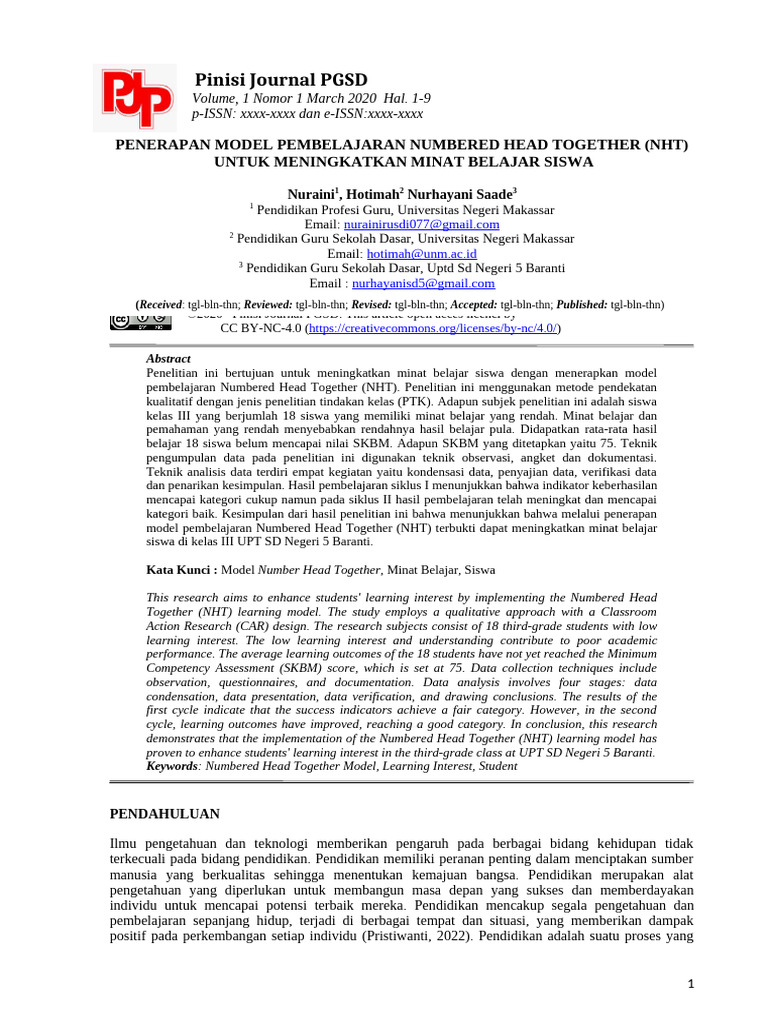 Jurnal Nuraini | PDF | Observation | Procedural Knowledge