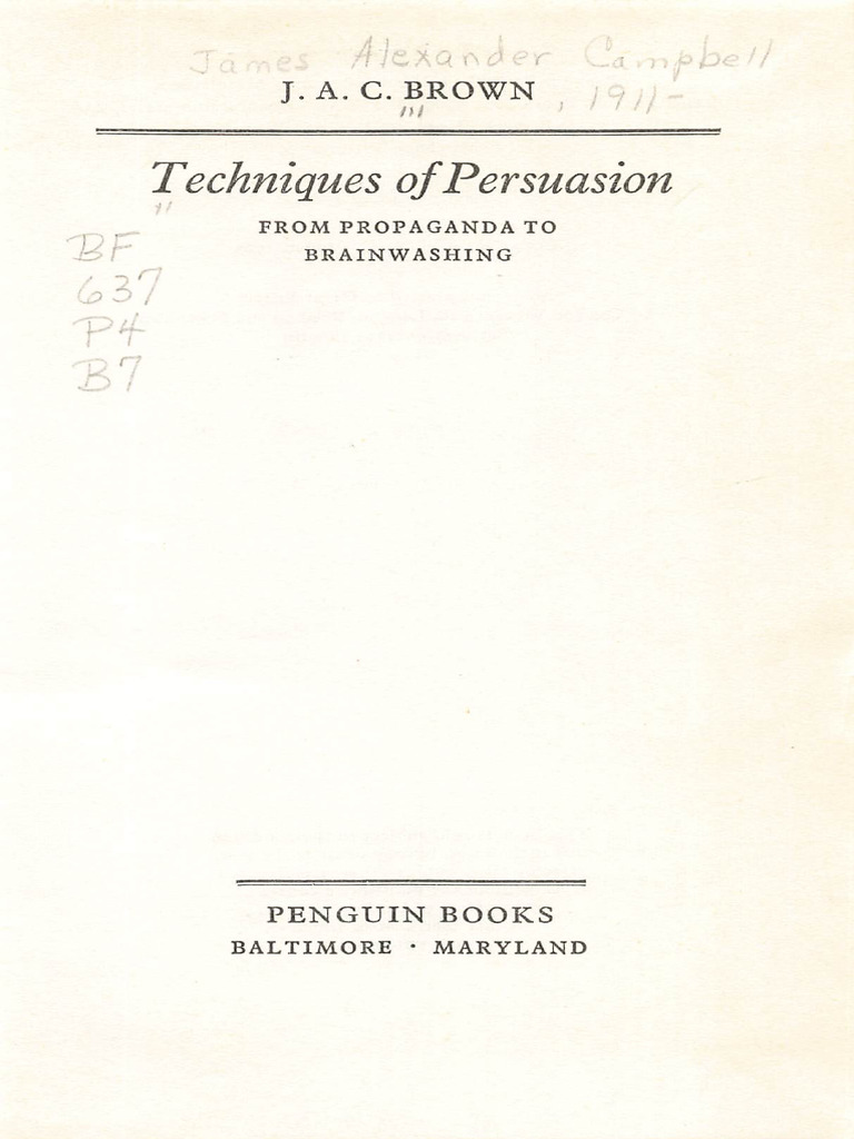 Techniques of Persuasion | PDF
