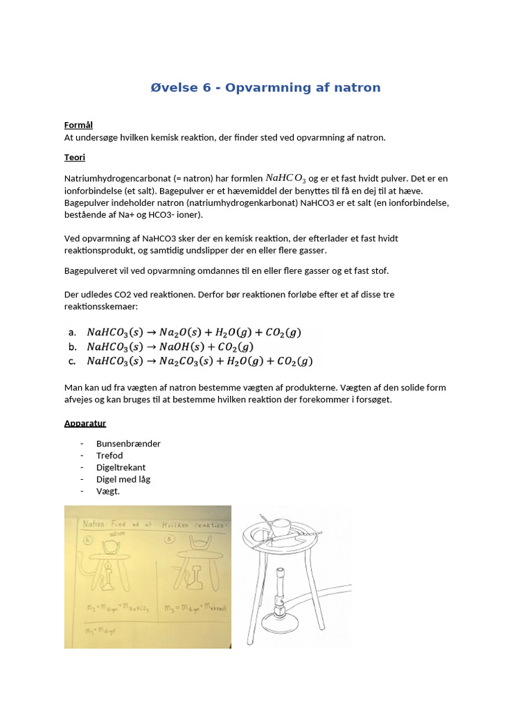Opvarmning Af Natron1 - Rettet | PDF