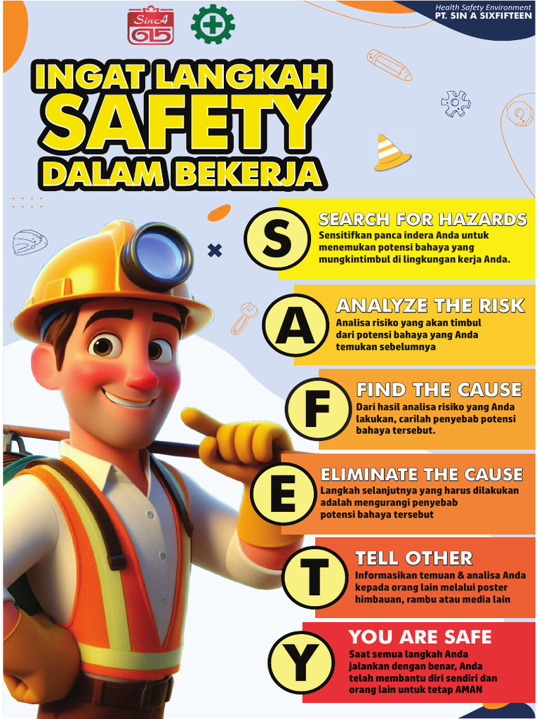 Poster Safety K3 - Ingat Langkah SAFETY | PDF