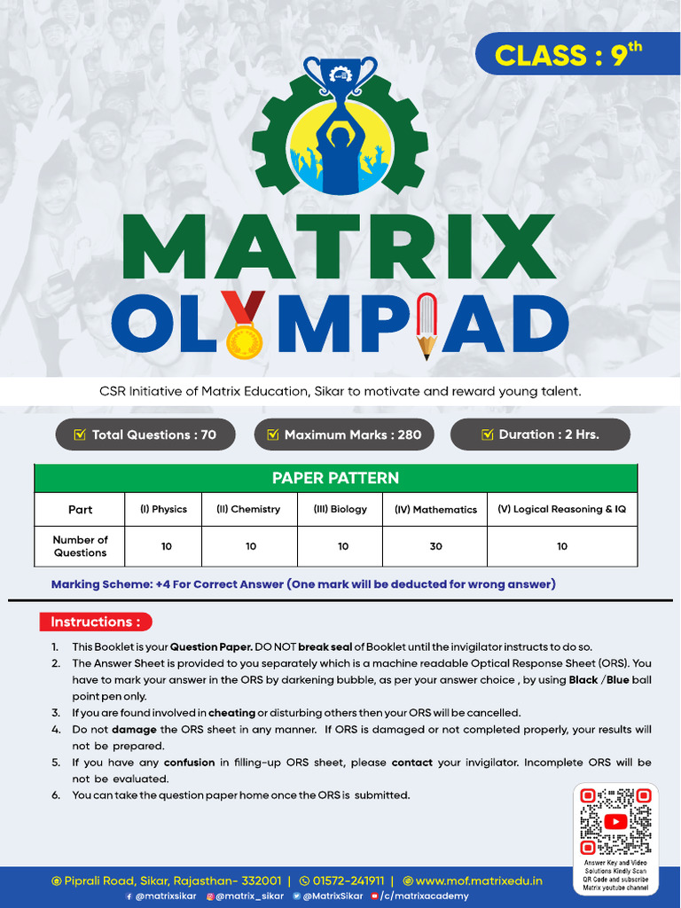 Matrix Olympiad | PDF