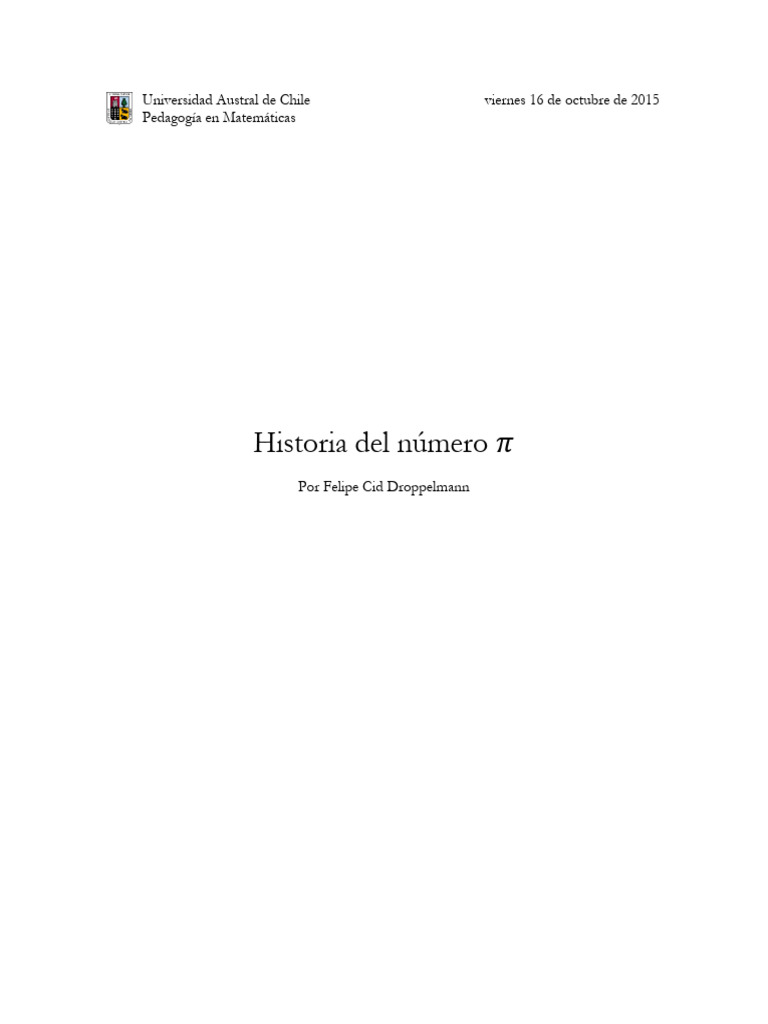 Historia de Pi - Felipe Cid | PDF | Pi | Números