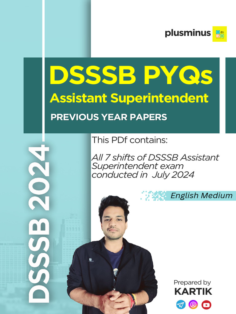 DSSSB Assistant Superintendent July 2024 All Shifts by Plusminus | PDF