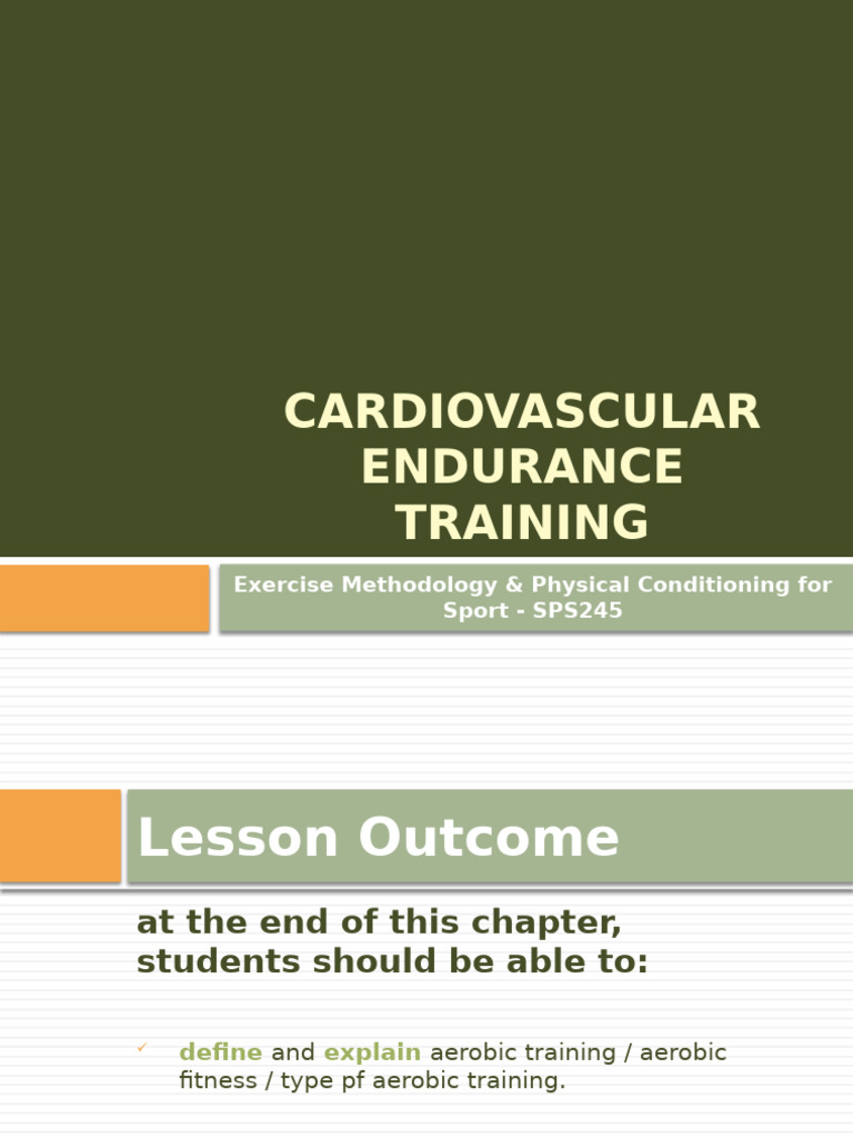 Chapter 3 Cardiovascular Endurance Training | PDF