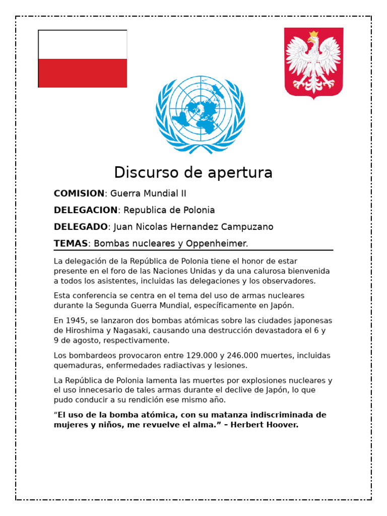 Discurso de Apertura ONU | PDF
