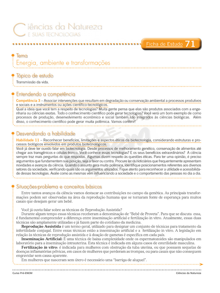 Ciencias Da Natureza - Ficha 071 | PDF