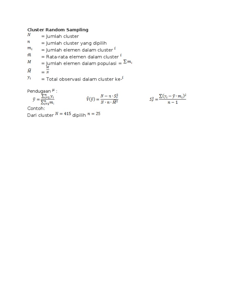 Contoh Soal Cluster Random Sampling | PDF