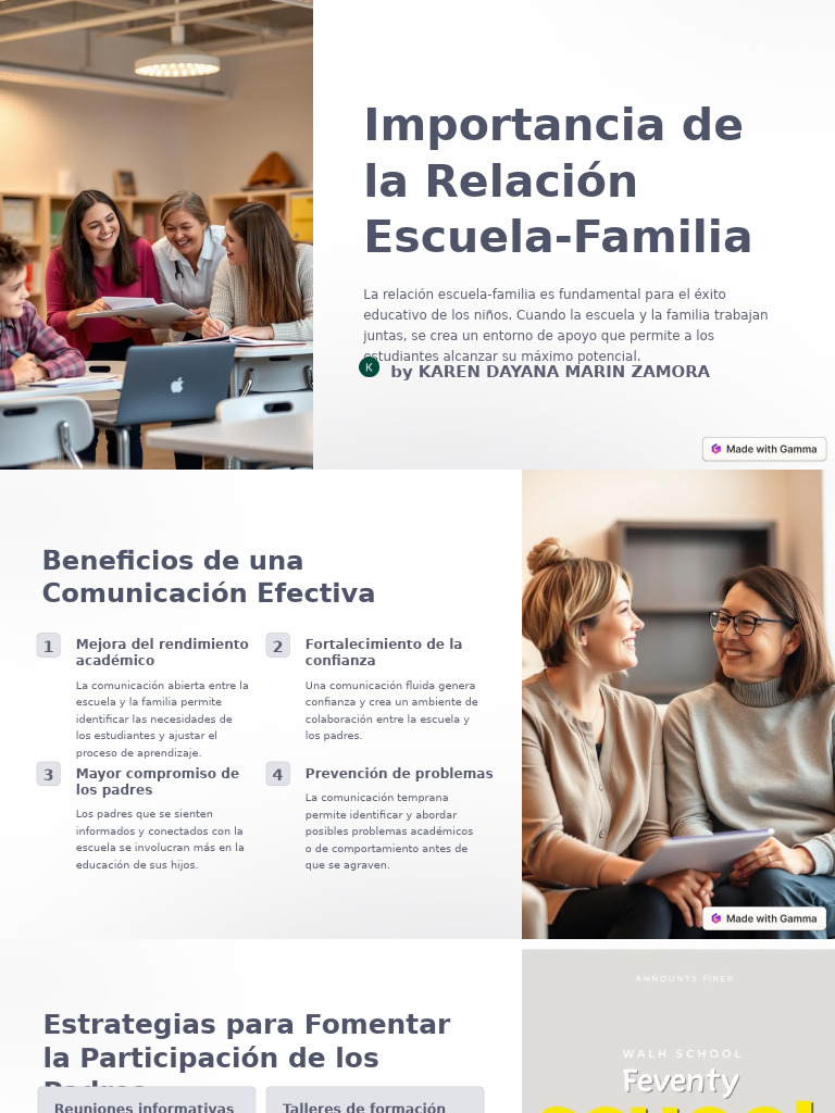 Importancia de La Relacion Escuela Familia | PDF