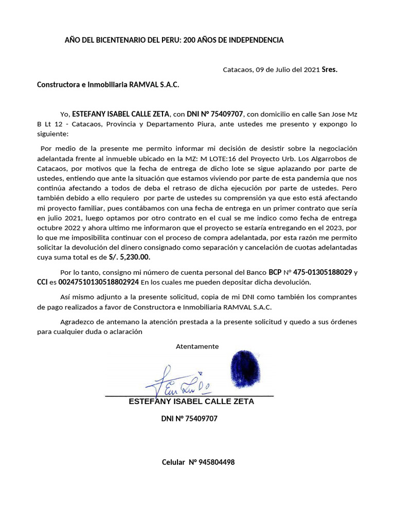 Solicitud Ramval ESTEFANI | PDF